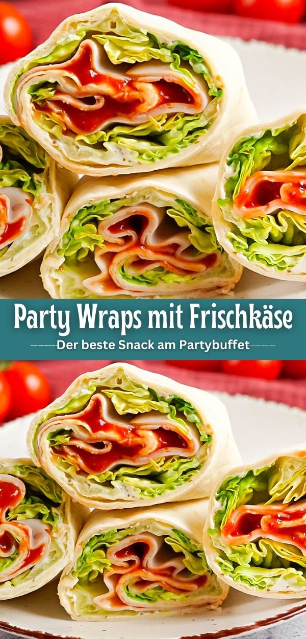 Party Wraps mit Frischkäse - Der beste Snack am Partybuffet