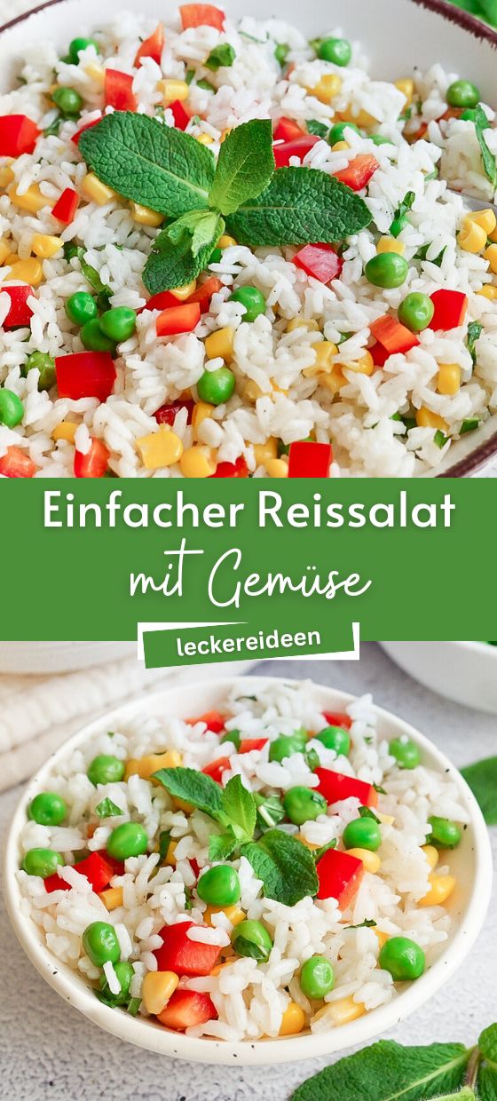 Einfacher Reissalat mit Gemüse - Leckere Ideen